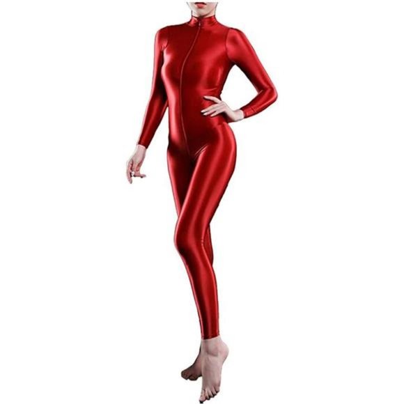 Pants & Jumpsuits | Womans Sheer Shiny Bodystocking Yoga Lingerie High ...